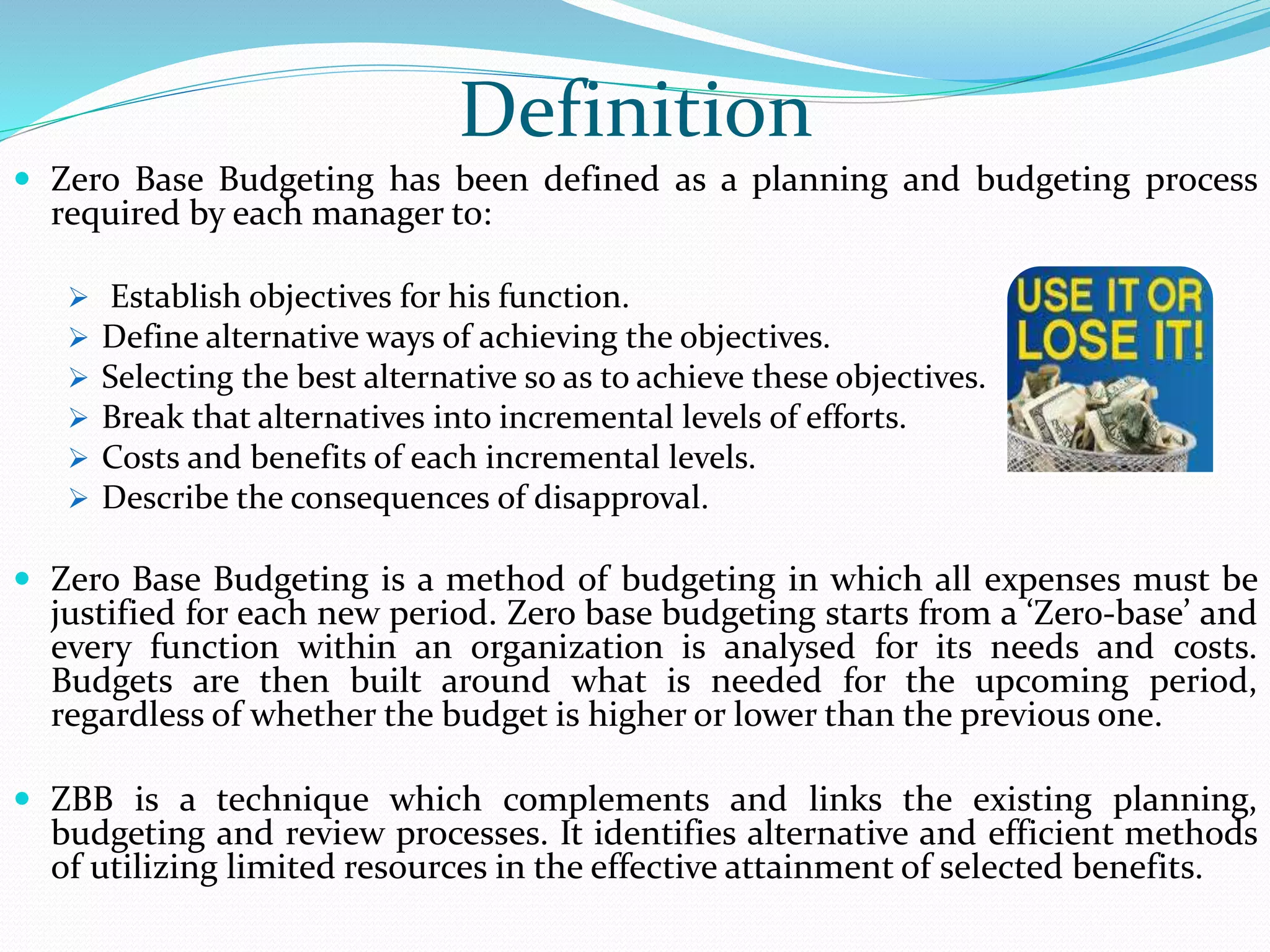 Zero Base Budgeting | PPTX