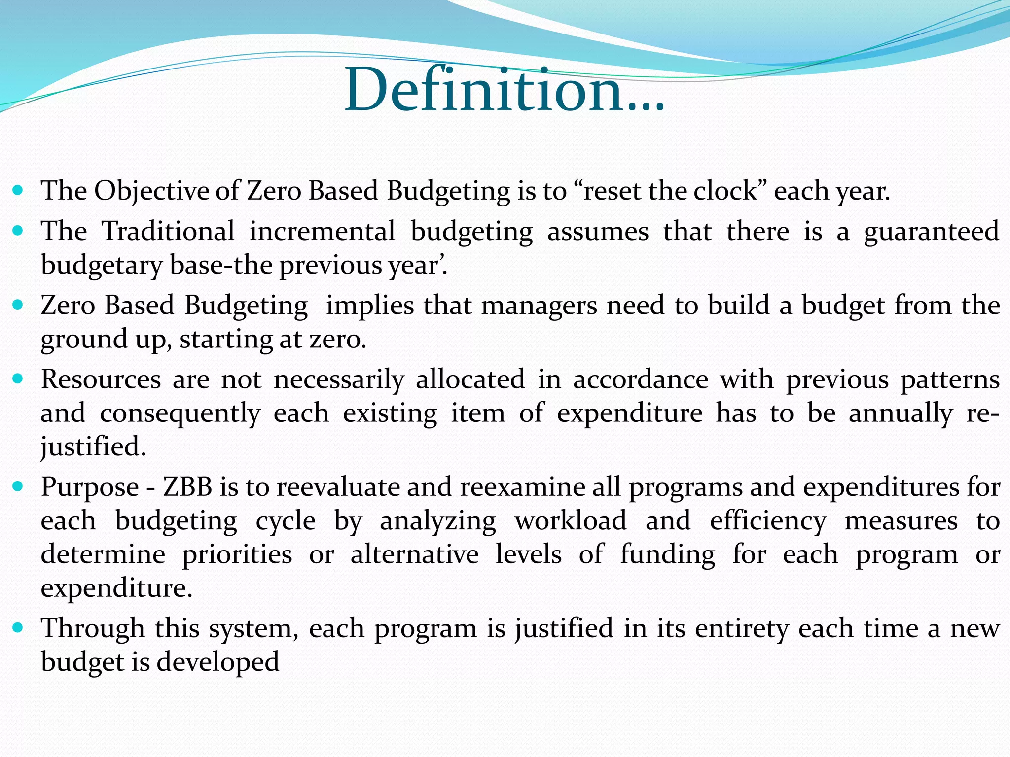 Zero Base Budgeting | PPTX