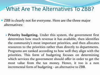 Zero Base Budgeting | PPTX