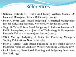 Zero Base Budgeting | PPTX
