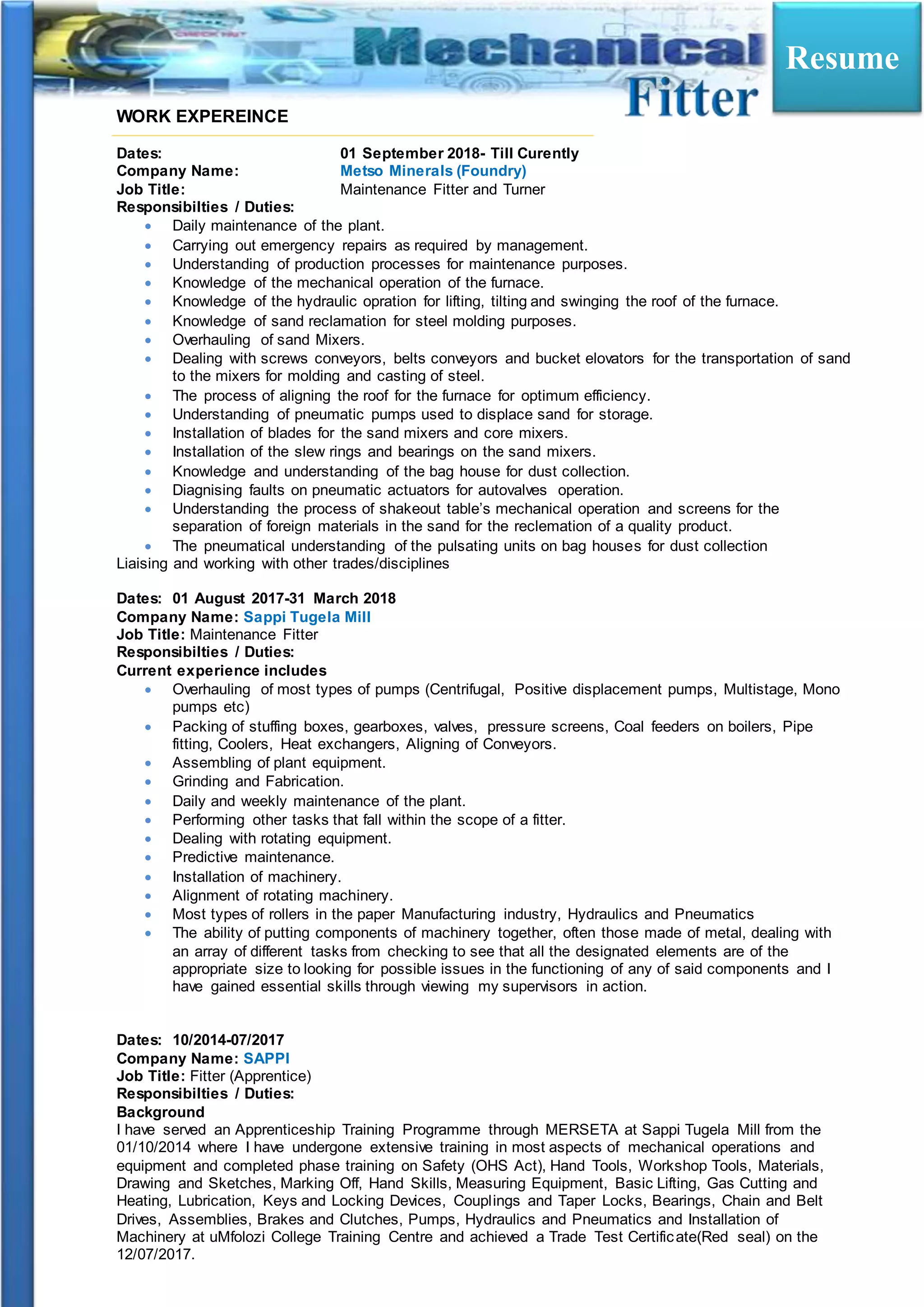 Mzamo nxumalo resume | DOCX