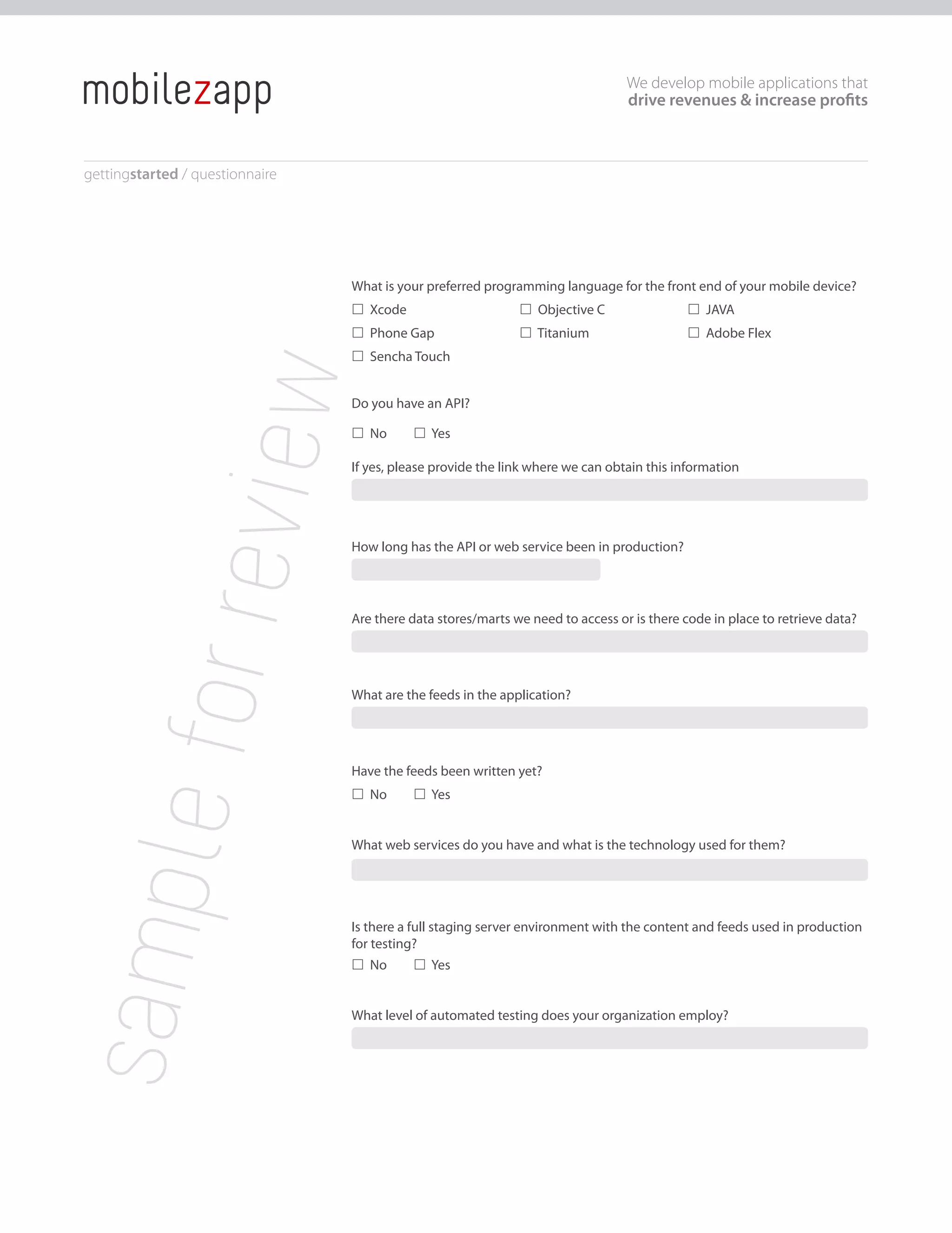 Mz Engineer Questionnaire | PDF