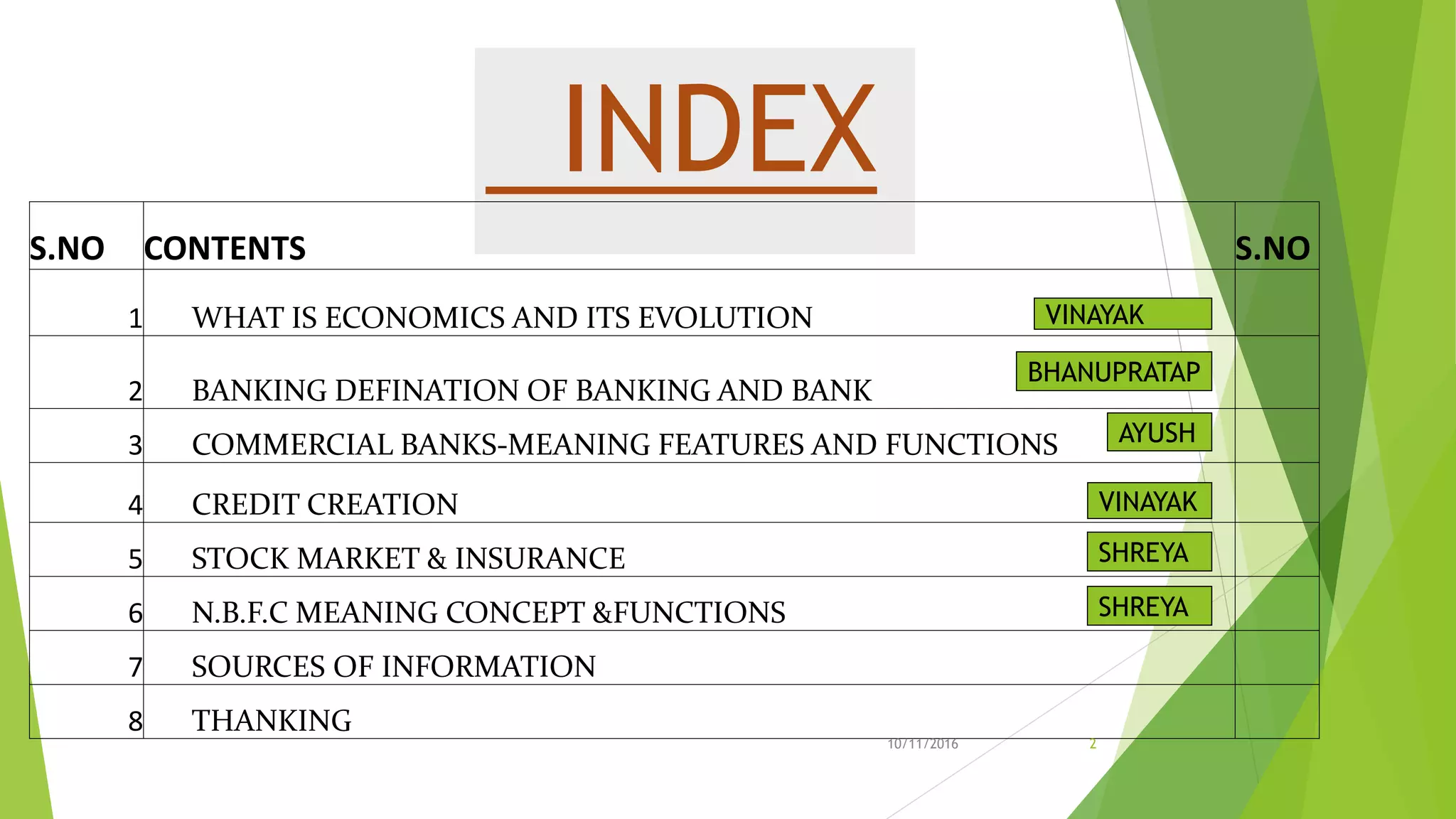 Economics Banking & stock Market & credit creation ppt | PPTX
