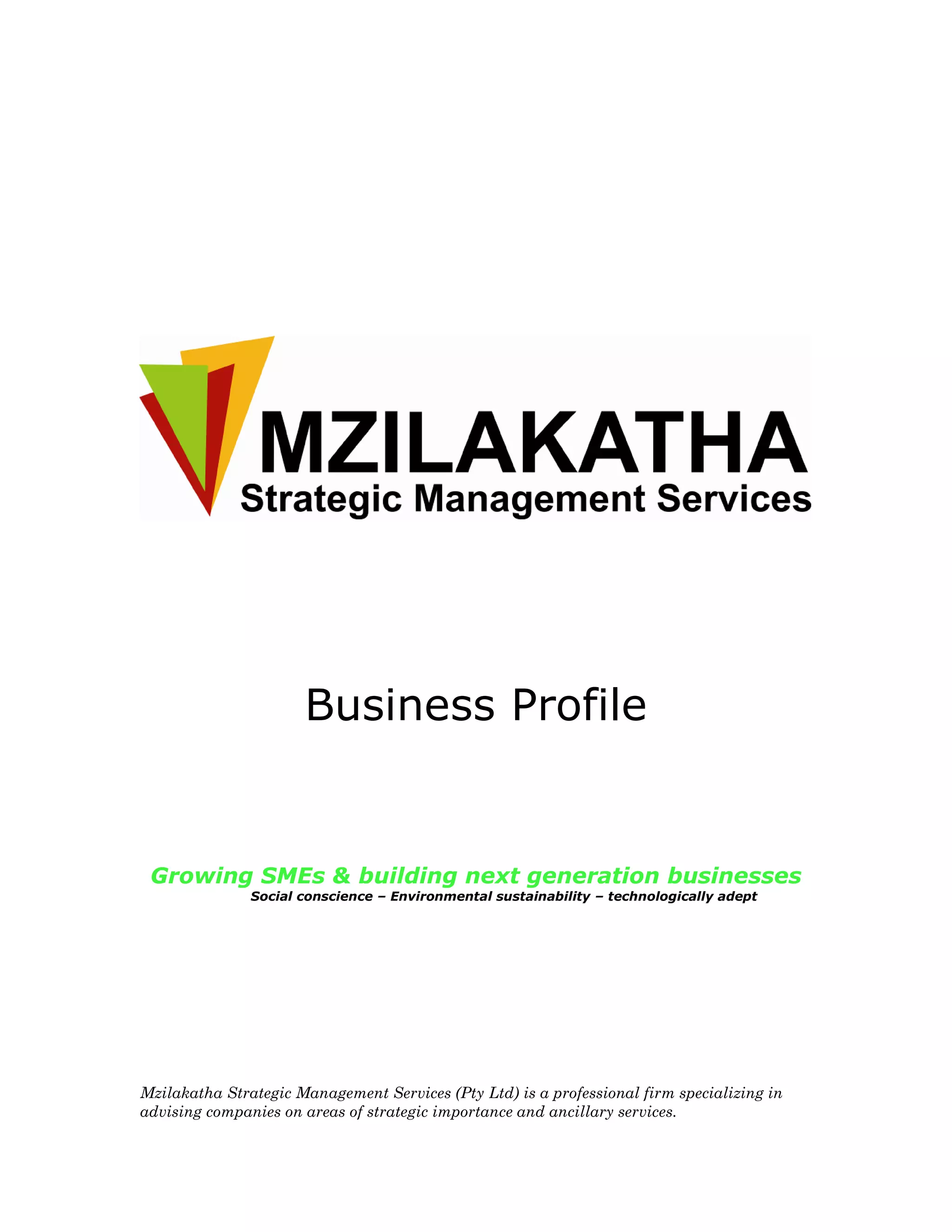 Mzilakatha Strategic Management Services | PDF