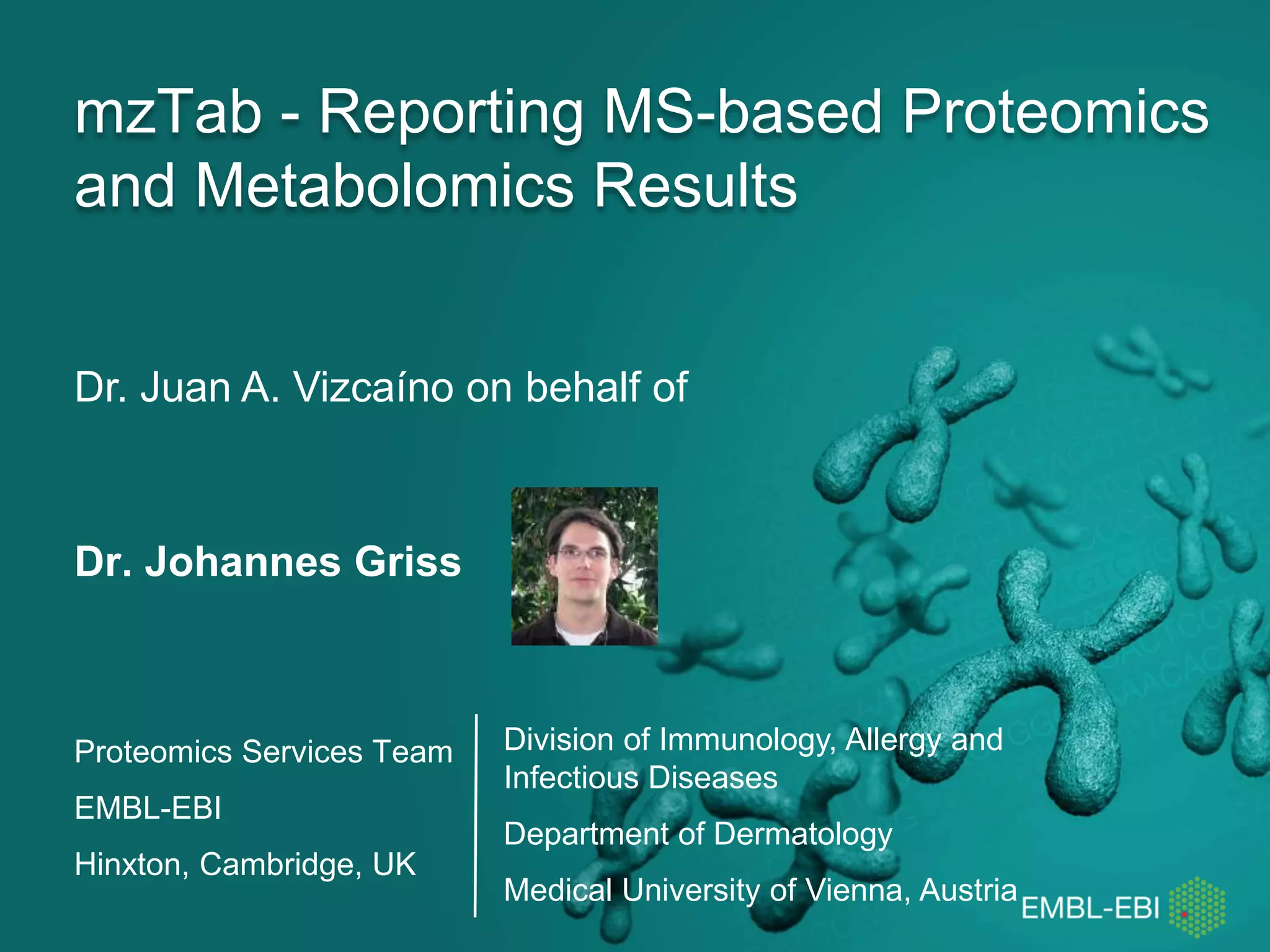 The mzTab data standard format for reporting MS-based peptide, protein ...