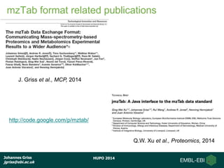 The mzTab data standard format for reporting MS-based peptide, protein ...