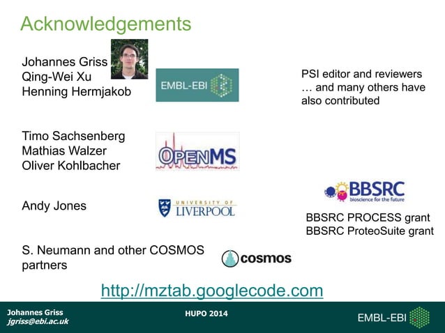 The mzTab data standard format for reporting MS-based peptide, protein ...