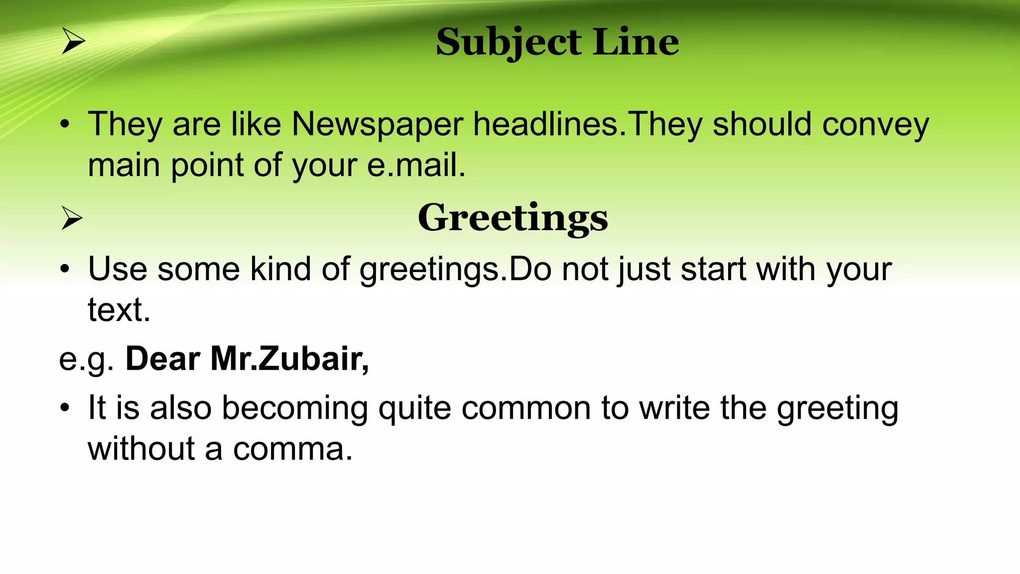 E.mail Style and Structure | PPTX