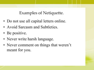 Netiquette, Copyright, Plagiarism | PPTX | Law