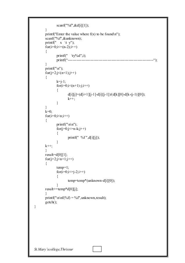 Numerical Methods In C 