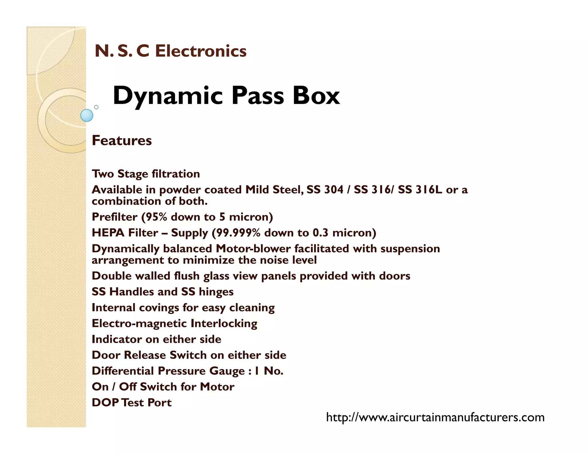 Static/Dynamic Passbox & Air Curtains | PDF