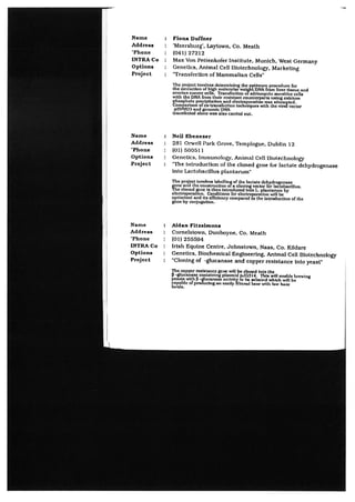 N.i.h.e. biotechnology class of 1989 | PDF