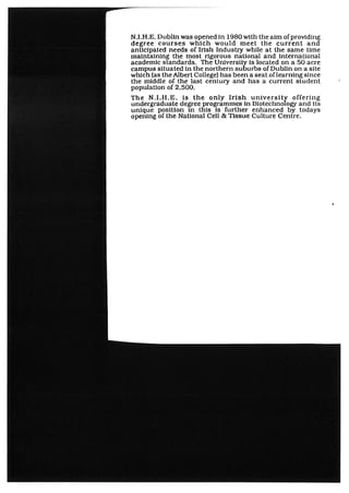 N.i.h.e. biotechnology class of 1989 | PDF