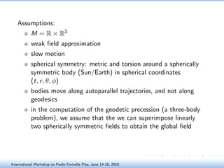 N17. Bellettini- "constraining spacetime torsion" | PDF | Geography ...