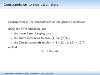 N17. Bellettini- "constraining spacetime torsion" | PDF | Geography ...