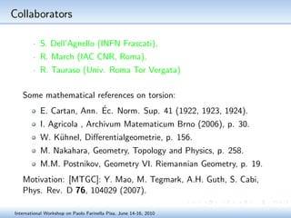 N17. Bellettini- "constraining spacetime torsion" | PDF | Geography ...