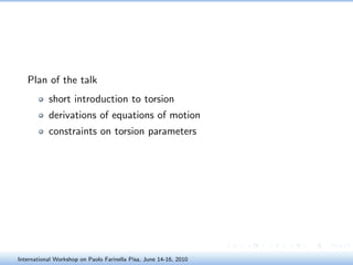 N17. Bellettini- "constraining spacetime torsion" | PDF | Geography ...