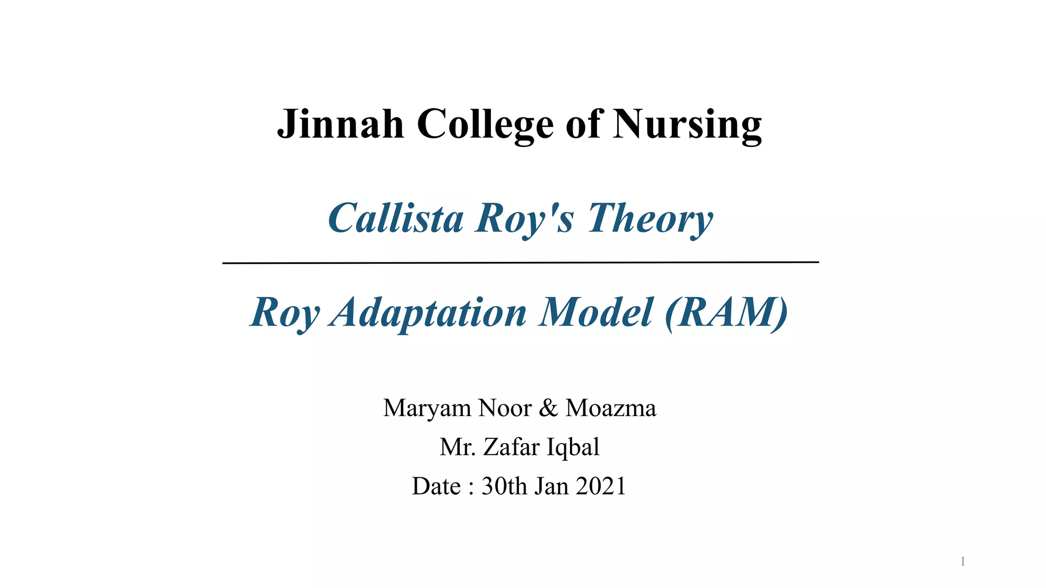 Callista Roy Model | PPTX