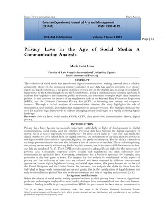 Privacy Laws in the Age of Social Media: A Communication Analysis (www ...