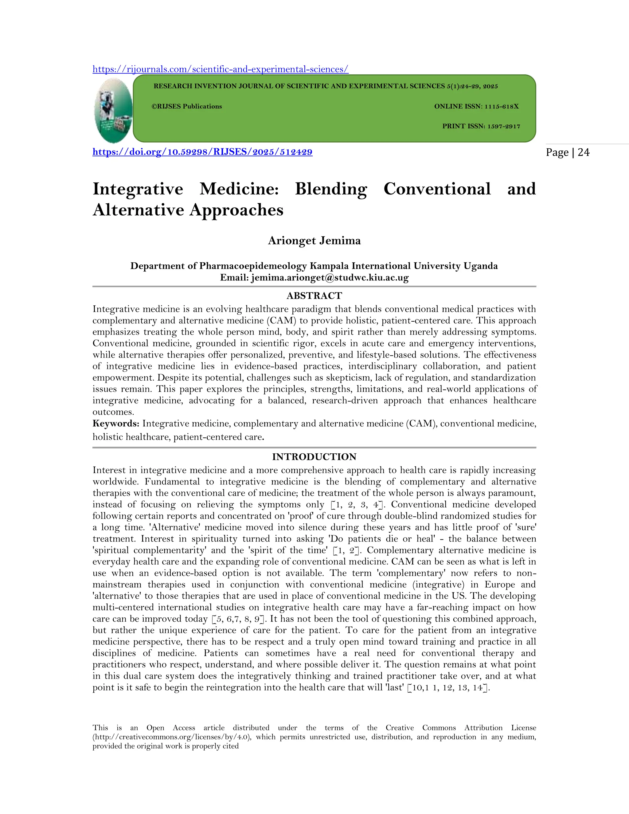 Integrative Medicine: Blending Conventional and Alternative Approaches ...