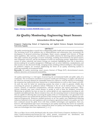 Air Quality Monitoring: Engineering Smart Sensors (www.kiu.ac.ug) | PDF