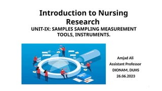 Samples Sampling measurement tools and instrument | PPTX