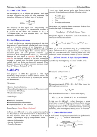 N 3-lecture notes-antennas-dr.serkanaksoy | PDF
