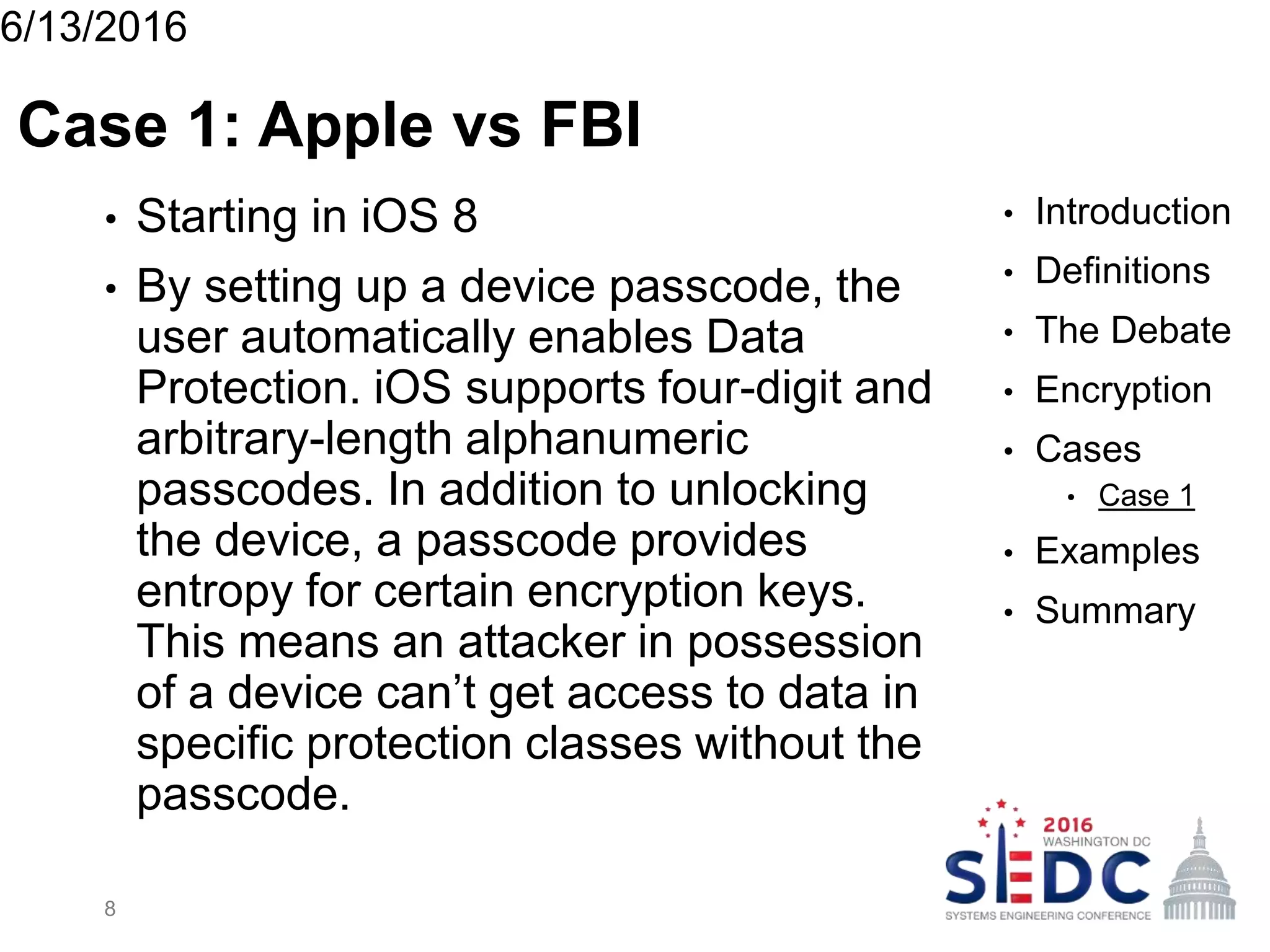 Role of encryption in security vs privacy debate | PPT
