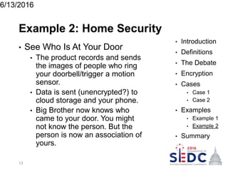 Role of encryption in security vs privacy debate | PPT