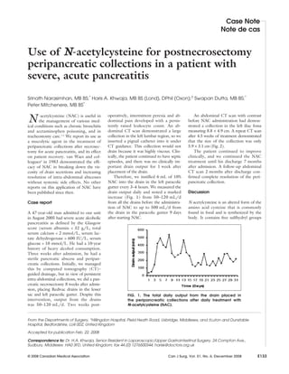 N Aceticisteina En Tratamiento De Colecciones Peripancreaticas | PDF