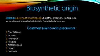 Alkaloids | PPTX | Chemistry | Science