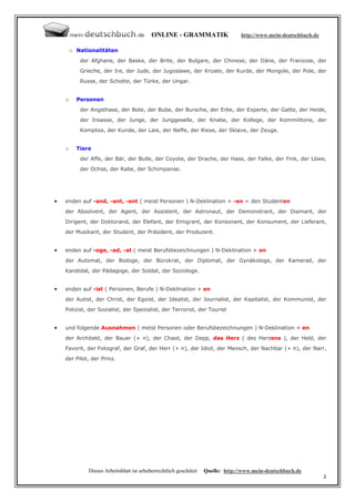 N deklination | PDF