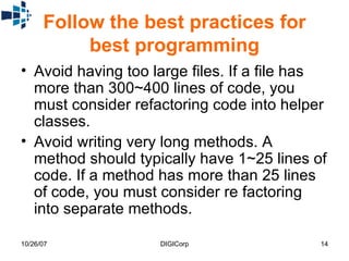 N E T Coding Best Practices | PPT