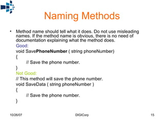 N E T Coding Best Practices | PPT