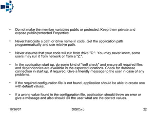 N E T Coding Best Practices | PPT