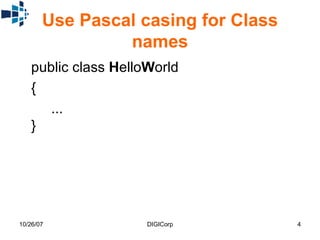 N E T Coding Best Practices | PPT