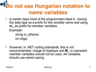 N E T Coding Best Practices | PPT