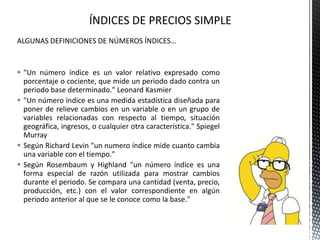 Numeros indices | PPTX