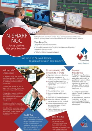 NOC Support Service Brochure By N-Sharp | PDF