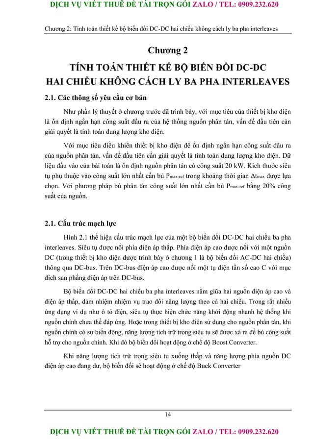 ĐỒ ÁN - Thiết kế cấu trúc điều khiển bộ biến đổi dc-dc hai chiều không cách ly ba pha ...