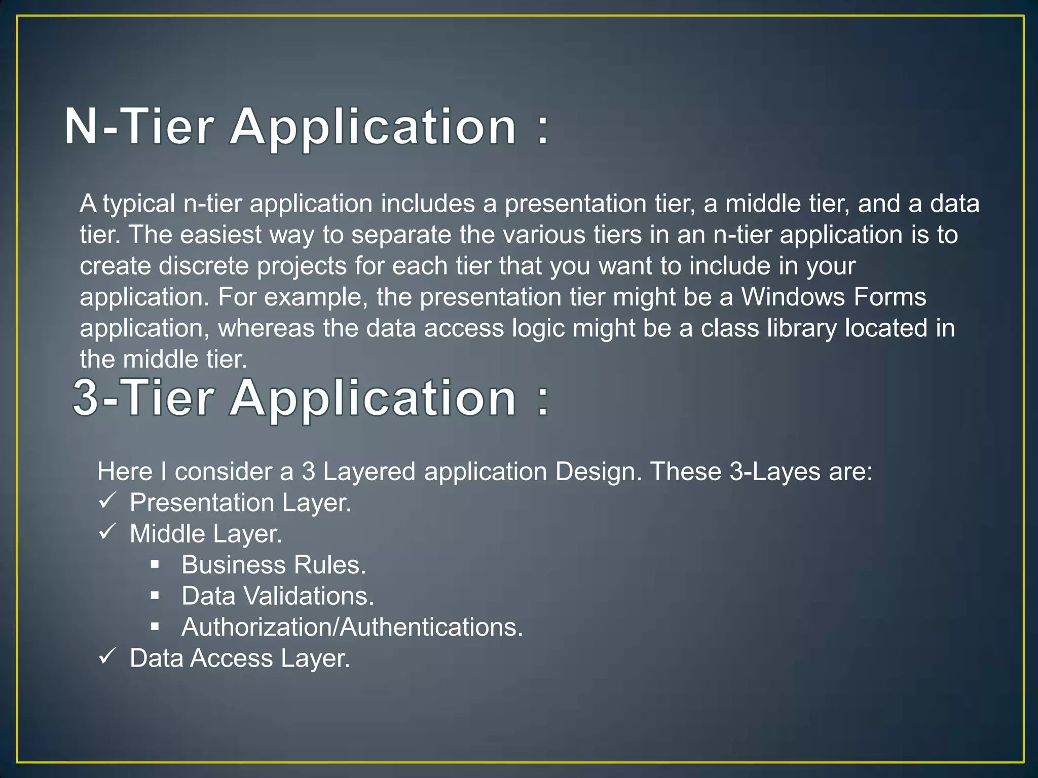 N-tier Application Developement | PPTX