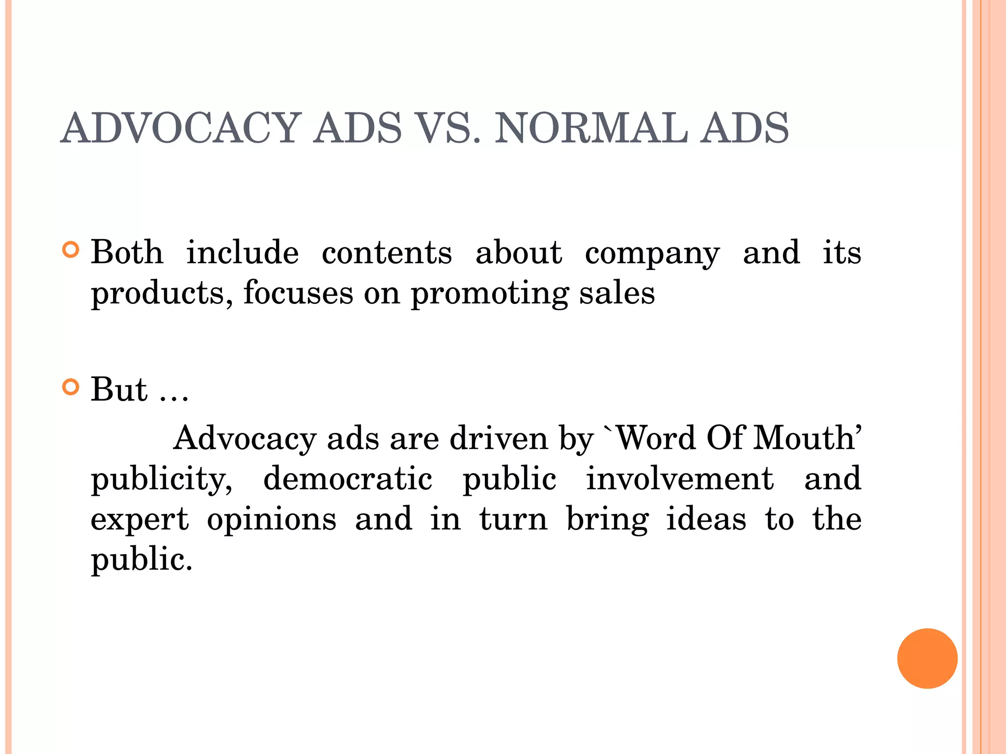 N.V. Advocacy Advertising | PPT