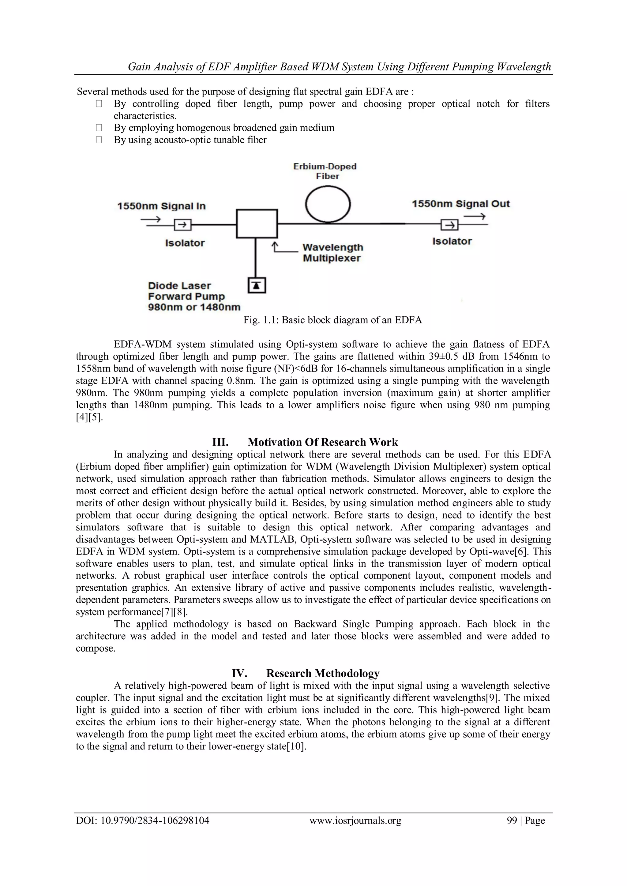 Gain Analysis of EDF Amplifier Based WDM System Using Different Pumping ...
