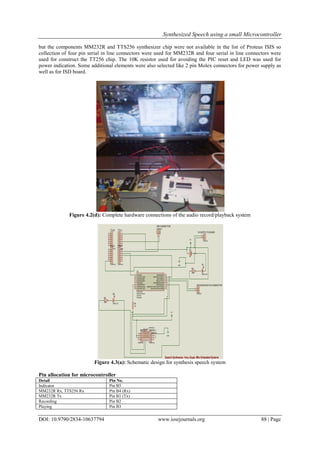 Synthesized Speech using a small Microcontroller | PDF