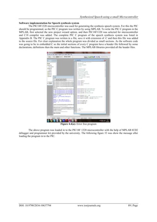 Synthesized Speech using a small Microcontroller | PDF