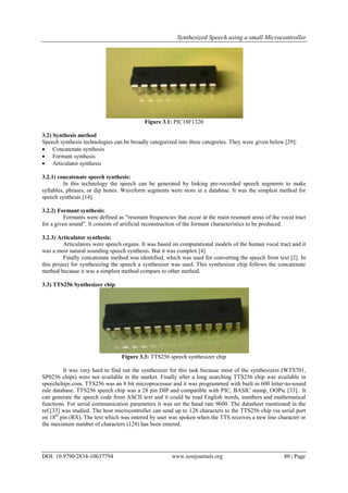 Synthesized Speech using a small Microcontroller | PDF