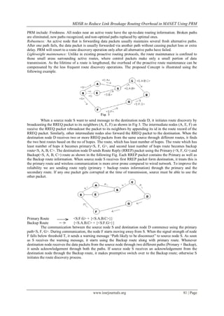 MDSR to Reduce Link Breakage Routing Overhead in MANET Using PRM | PDF