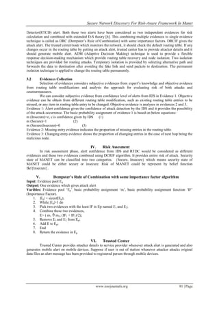 Secure Network Discovery for Risk-Aware Framework in Manet | PDF | Information and Network ...