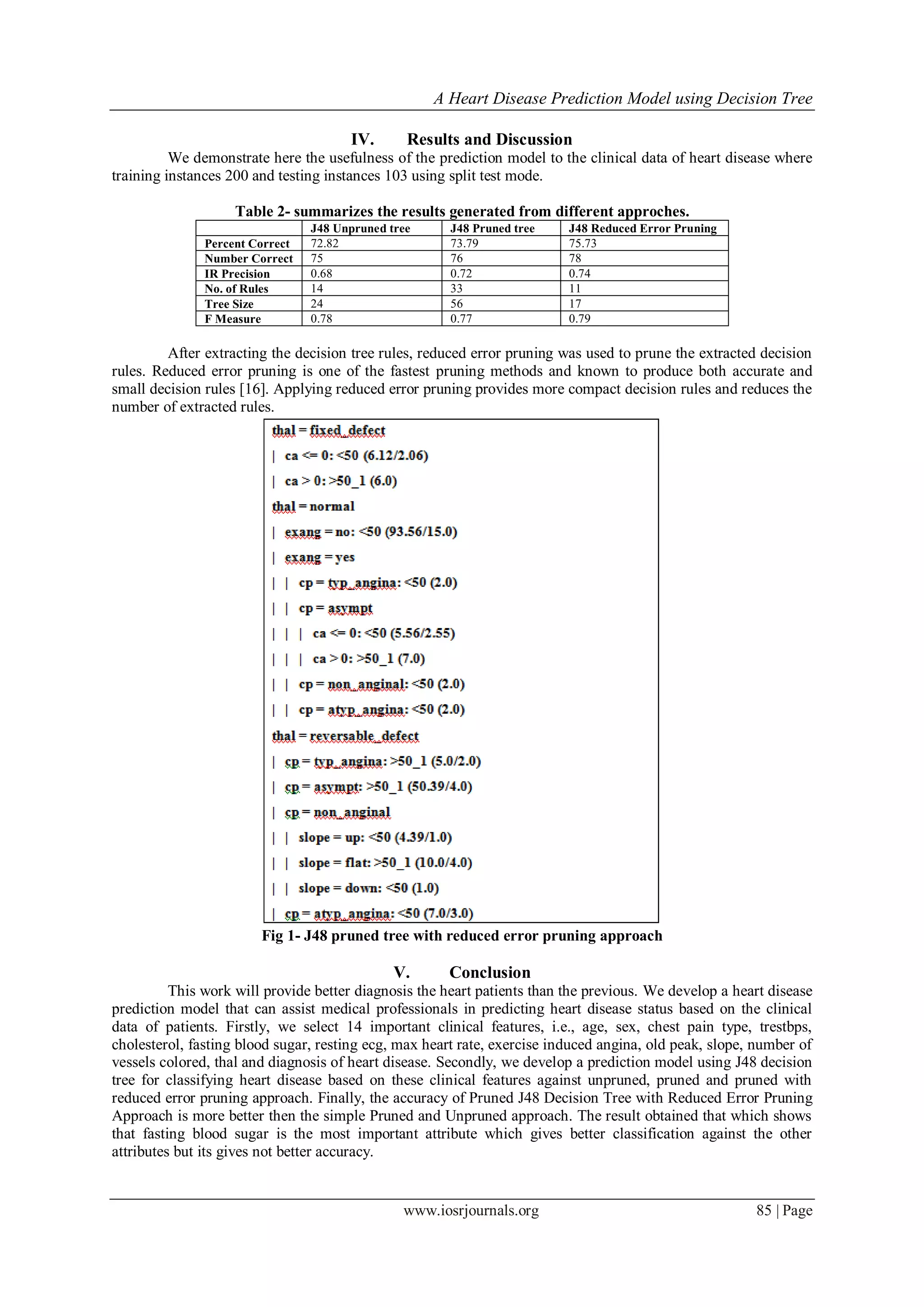 A Heart Disease Prediction Model using Decision Tree | PDF