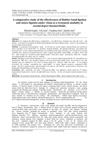 A comparative study of the effectiveness of Rubber band ligation and ...